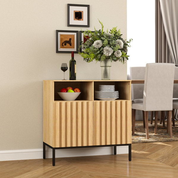 Ebern Designs Sideboard Cabinet Buffet Table Fluted Panel TV Stand - Wayfair Canada